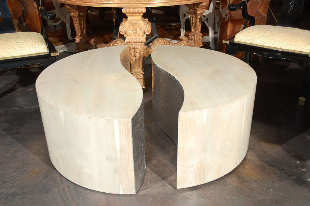 Mid Century Curved Half Moon Coffee Table at 1stDibs