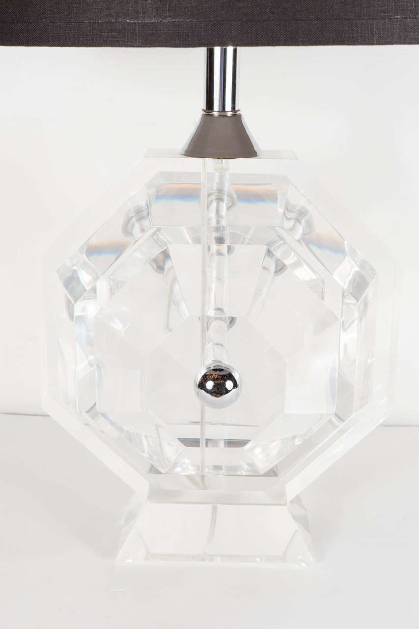 Magnificent Pair of Mid-Century Modernist Lucite Table Lamps by ...