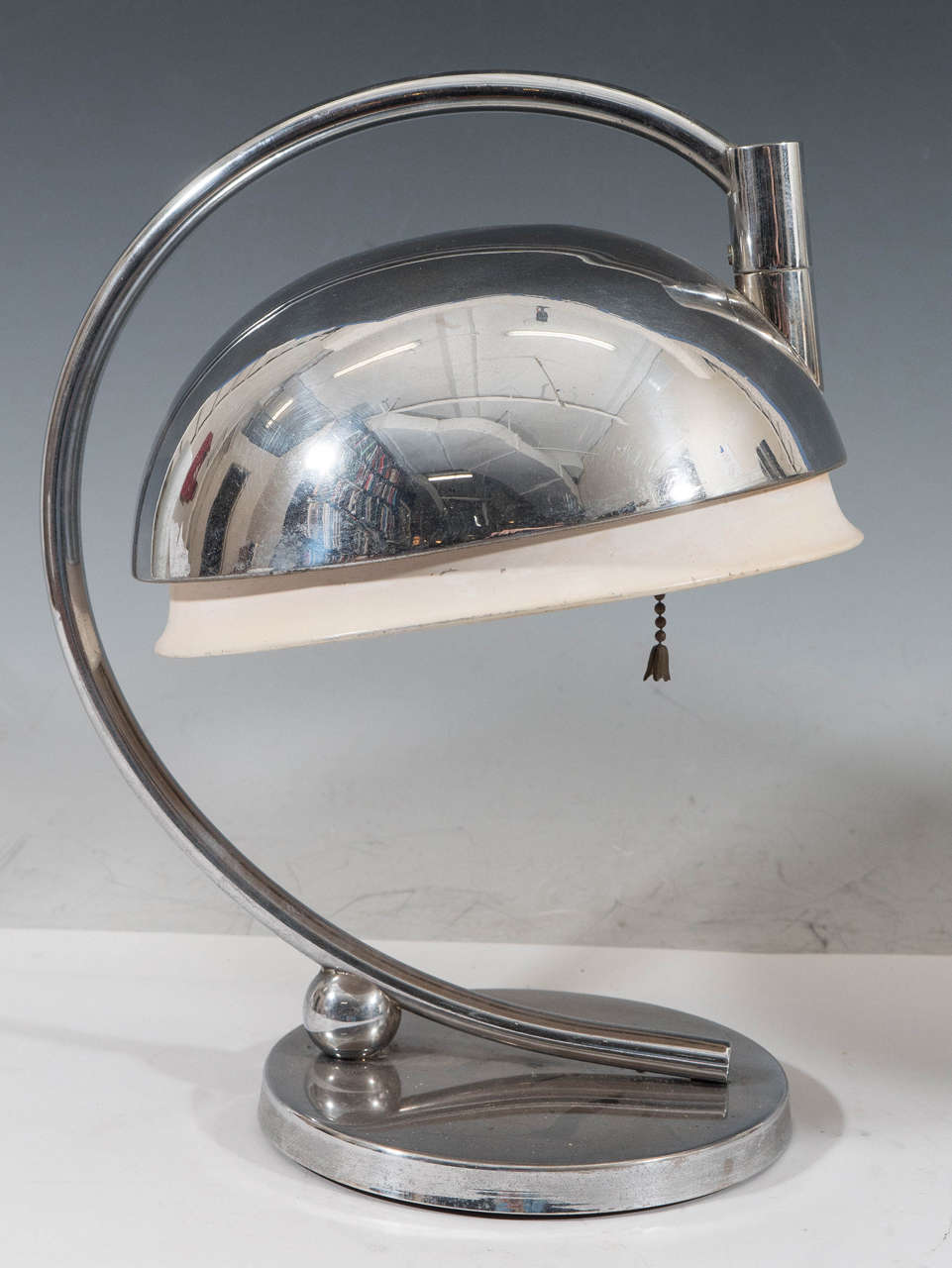 Pair of Gilbert Rohde Art Deco Chrome Table Lamps at 1stDibs