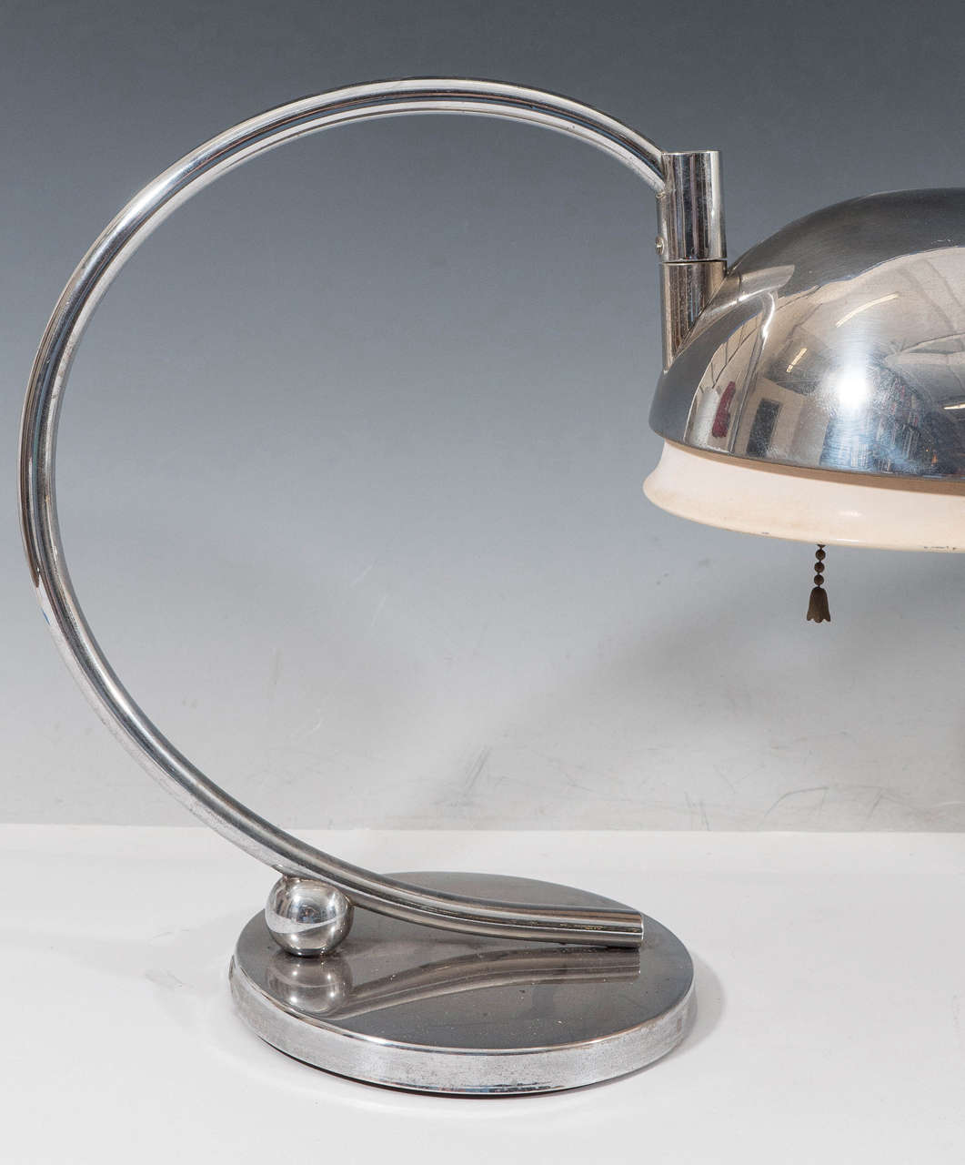 Pair of Gilbert Rohde Art Deco Chrome Table Lamps at 1stDibs