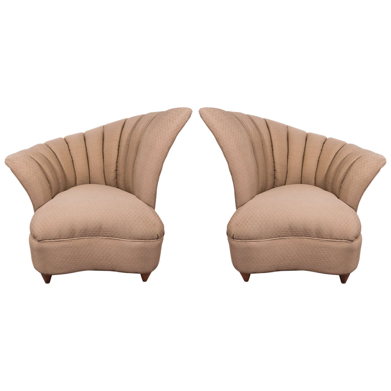 Pair of Scallop Back Slipper Chairs in the Manner of Gilbert Rohde For ...