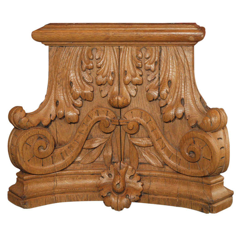 Carved Wood Column Capital For Sale at 1stDibs