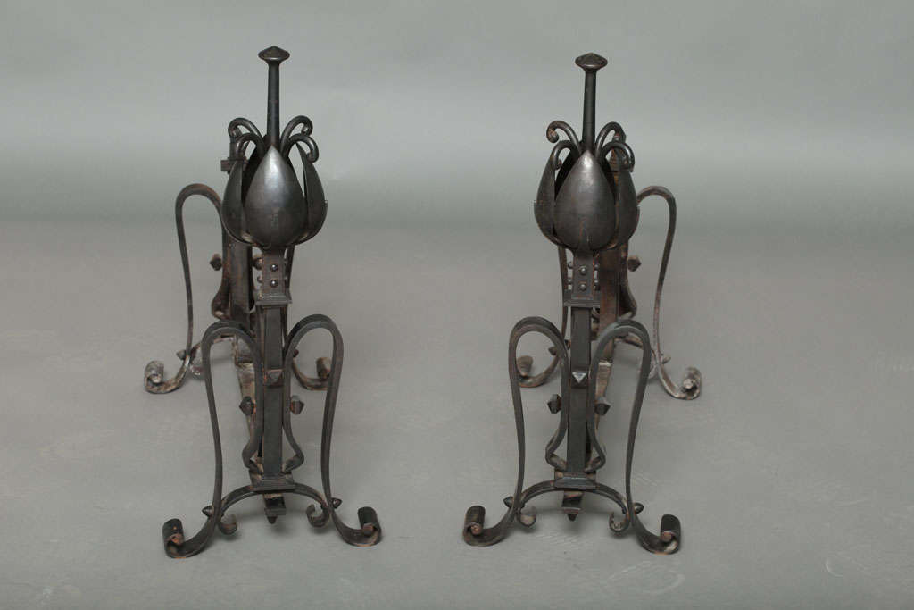 Whimsical Arts and Crafts Andirons For Sale at 1stDibs | andirons for ...
