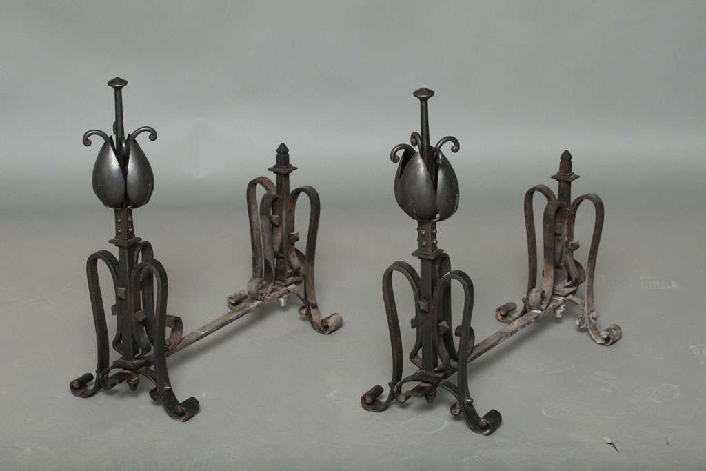 Whimsical Arts and Crafts Andirons For Sale at 1stDibs | andirons for ...
