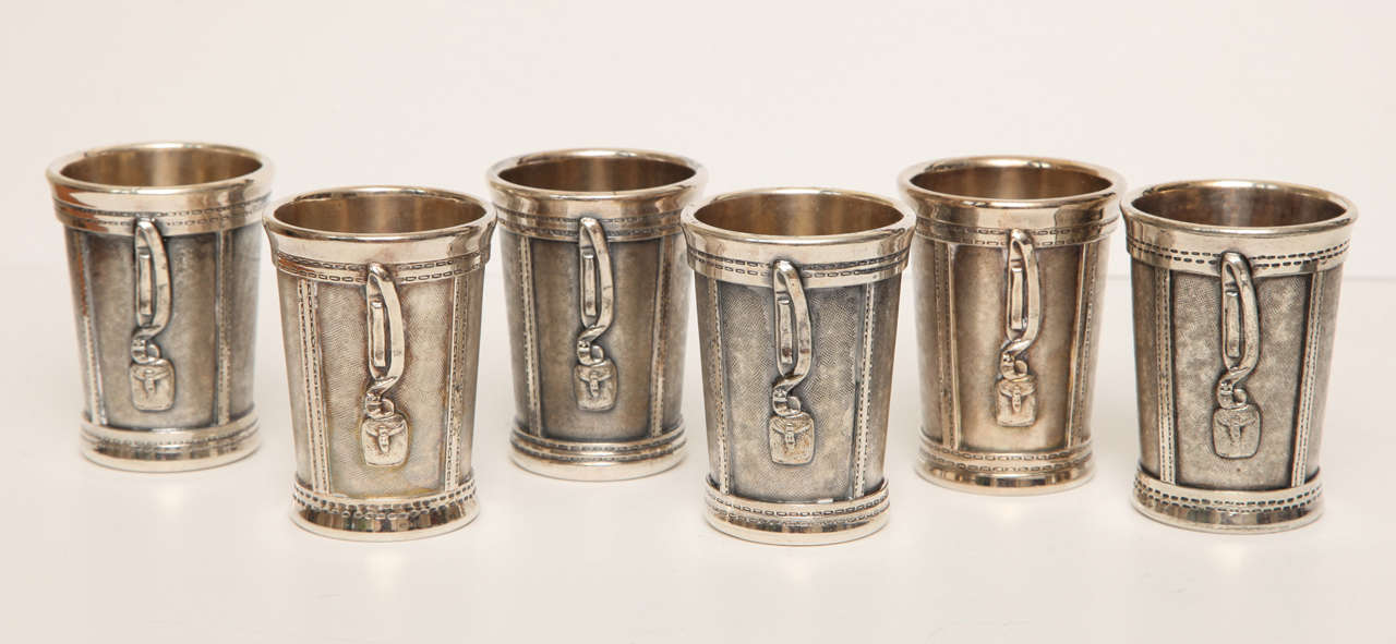 Golf Cocktail Shaker and Matching Golf Bag Cups at 1stDibs
