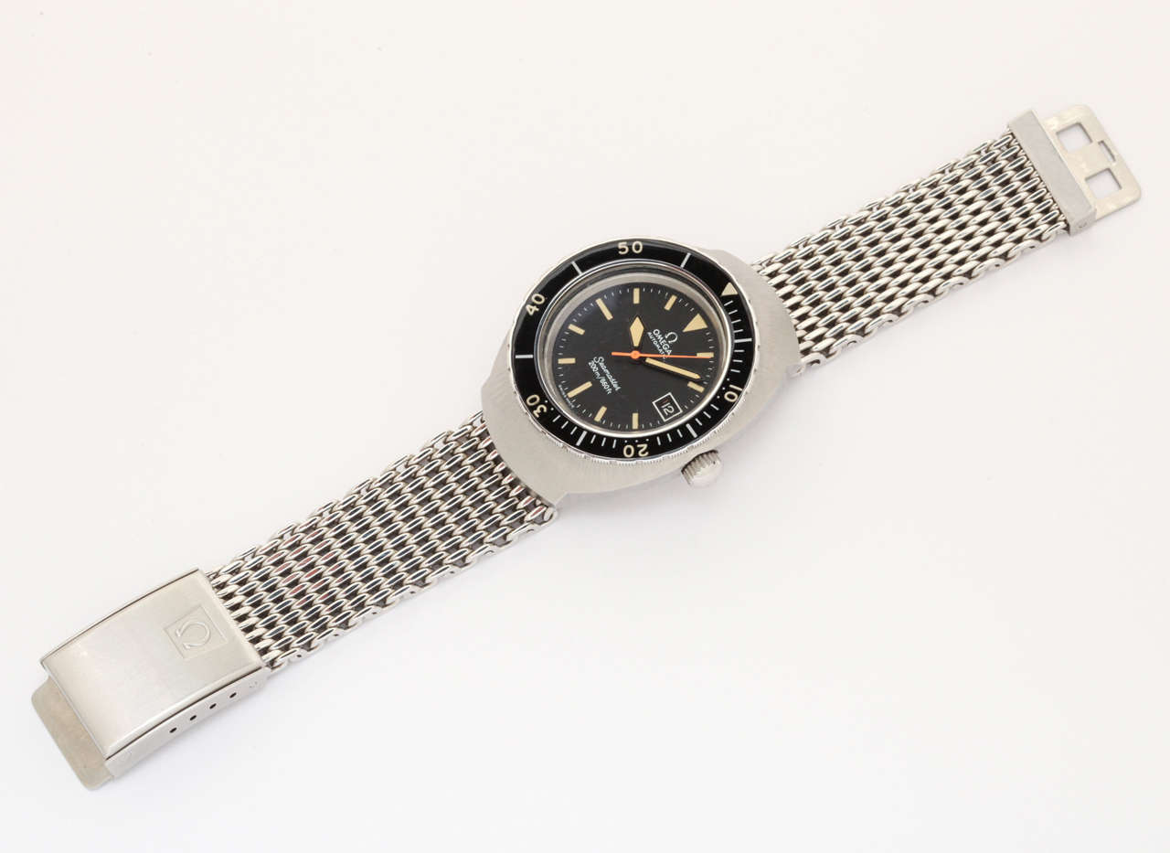 Omega Stainless Steel Seamaster Wristwatch on Shark Mesh Bracelet circa ...