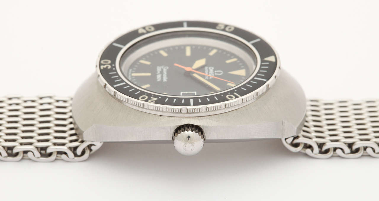 Omega Stainless Steel Seamaster Wristwatch on Shark Mesh Bracelet circa ...