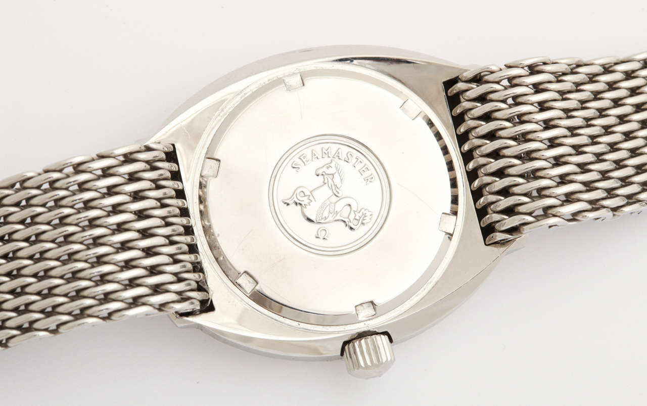 Omega Stainless Steel Seamaster Wristwatch on Shark Mesh Bracelet circa ...