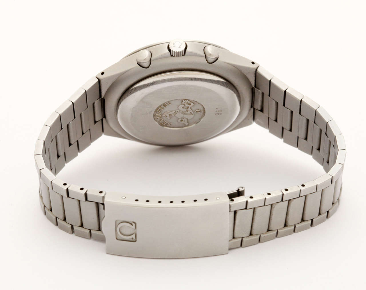 Omega Stainless Steel Speedmaster Mark V Chronograph Wristwatch circa ...