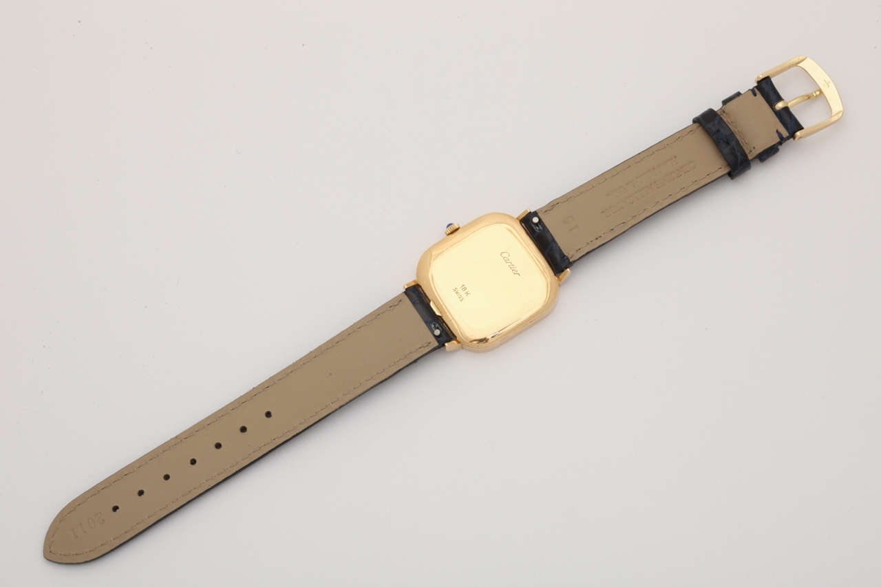 Large Cartier 18k Gold Soft Square Watch at 1stDibs