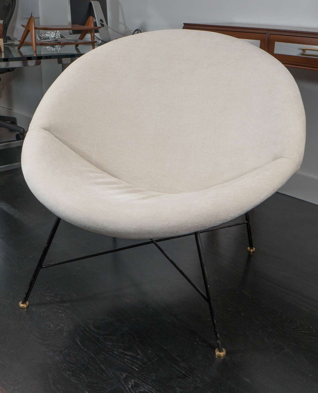 Pair of Large Crescent Chairs For Sale at 1stDibs