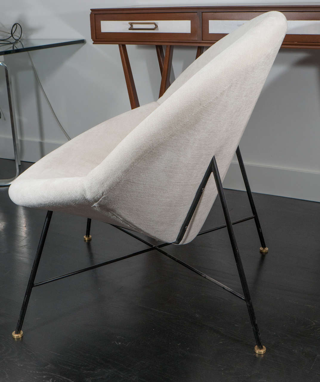 Pair of Large Crescent Chairs For Sale at 1stDibs