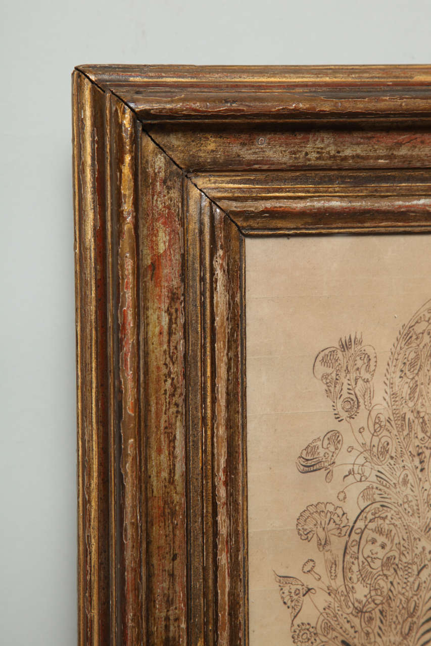 Napoleonic Folk Art Calligraphy Drawing For Sale at 1stDibs