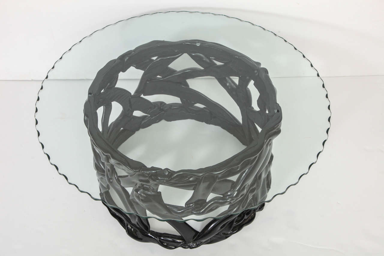 Sculptural Mid-Century Ribbon Coffee Table at 1stDibs