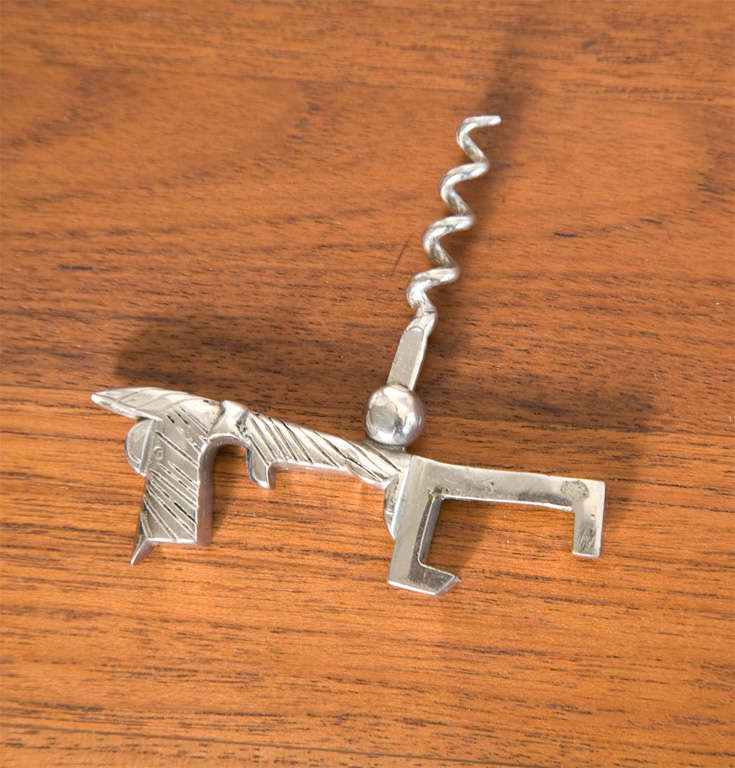 Rare Hagenauer Corkscrew Opener in Chrome Dog. at 1stDibs