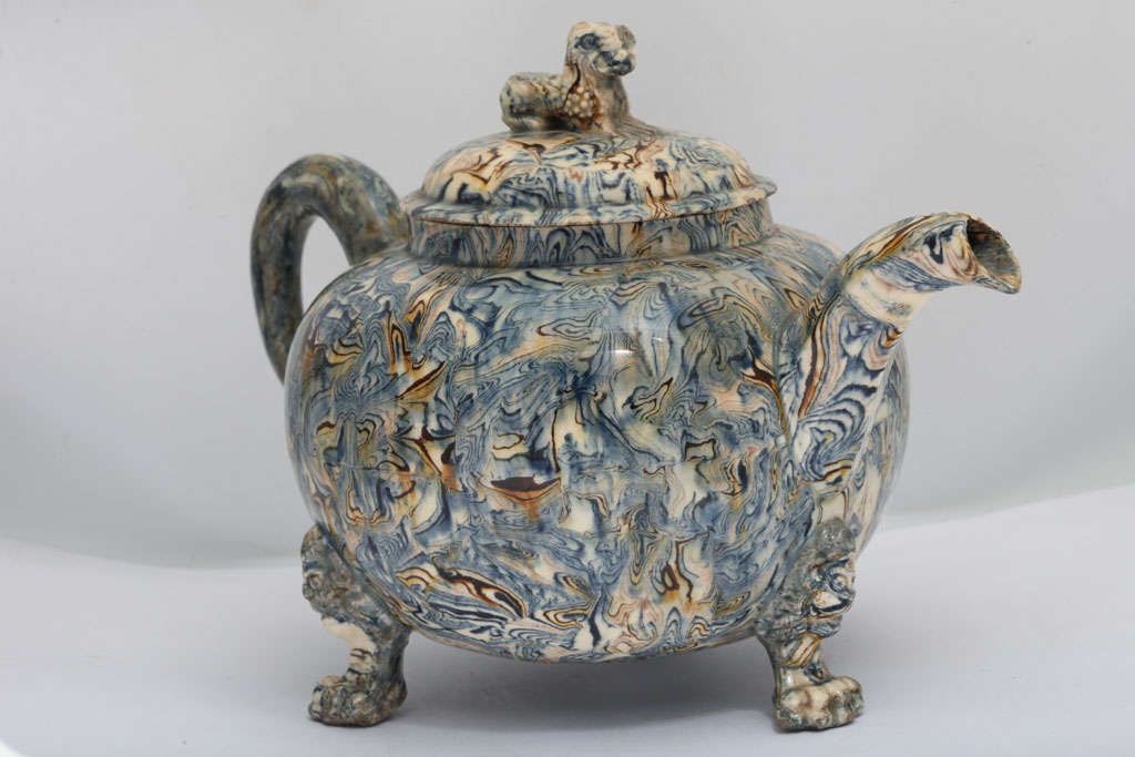 A Rare English Solid Agate Pottery Teapot at 1stDibs