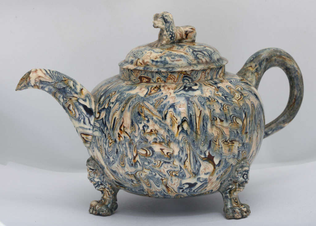 A Rare English Solid Agate Pottery Teapot at 1stDibs