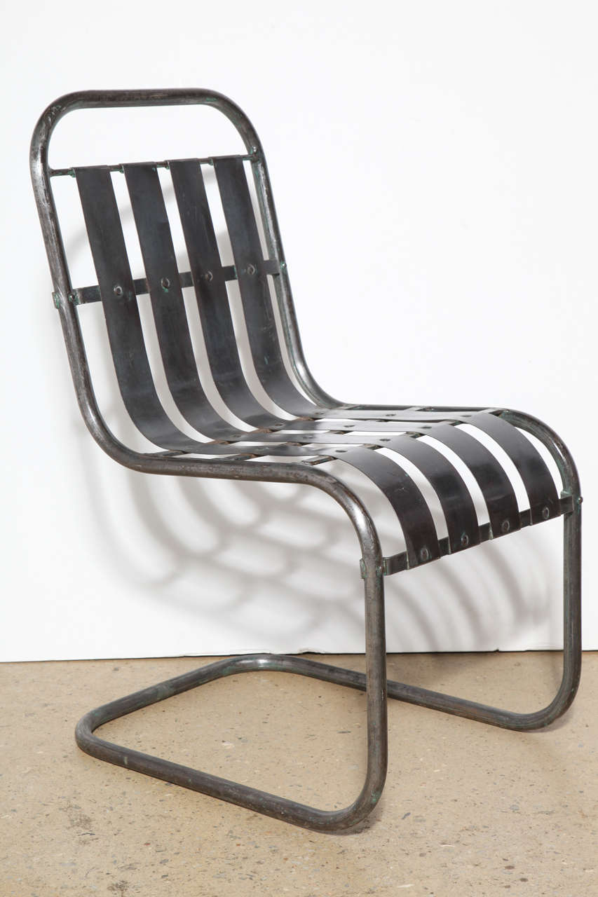 Set of Four Art Deco Steel Spring Rocker Side Chairs, circa 1930 at ...