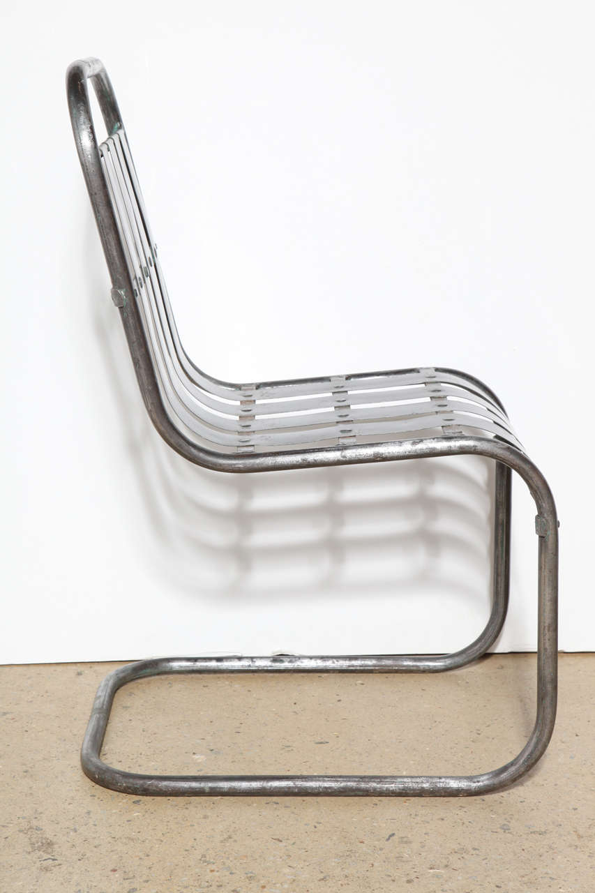 Set of Four Art Deco Steel Spring Rocker Side Chairs, circa 1930 at ...