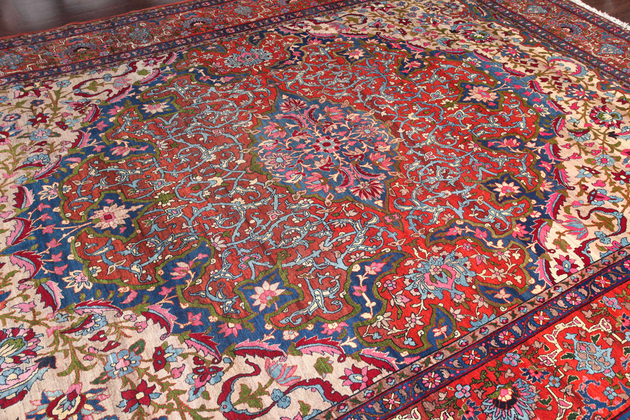 Antique 1880s Persian Kermanshah Rug with Safavid Dynasty Design, 11x15 ...