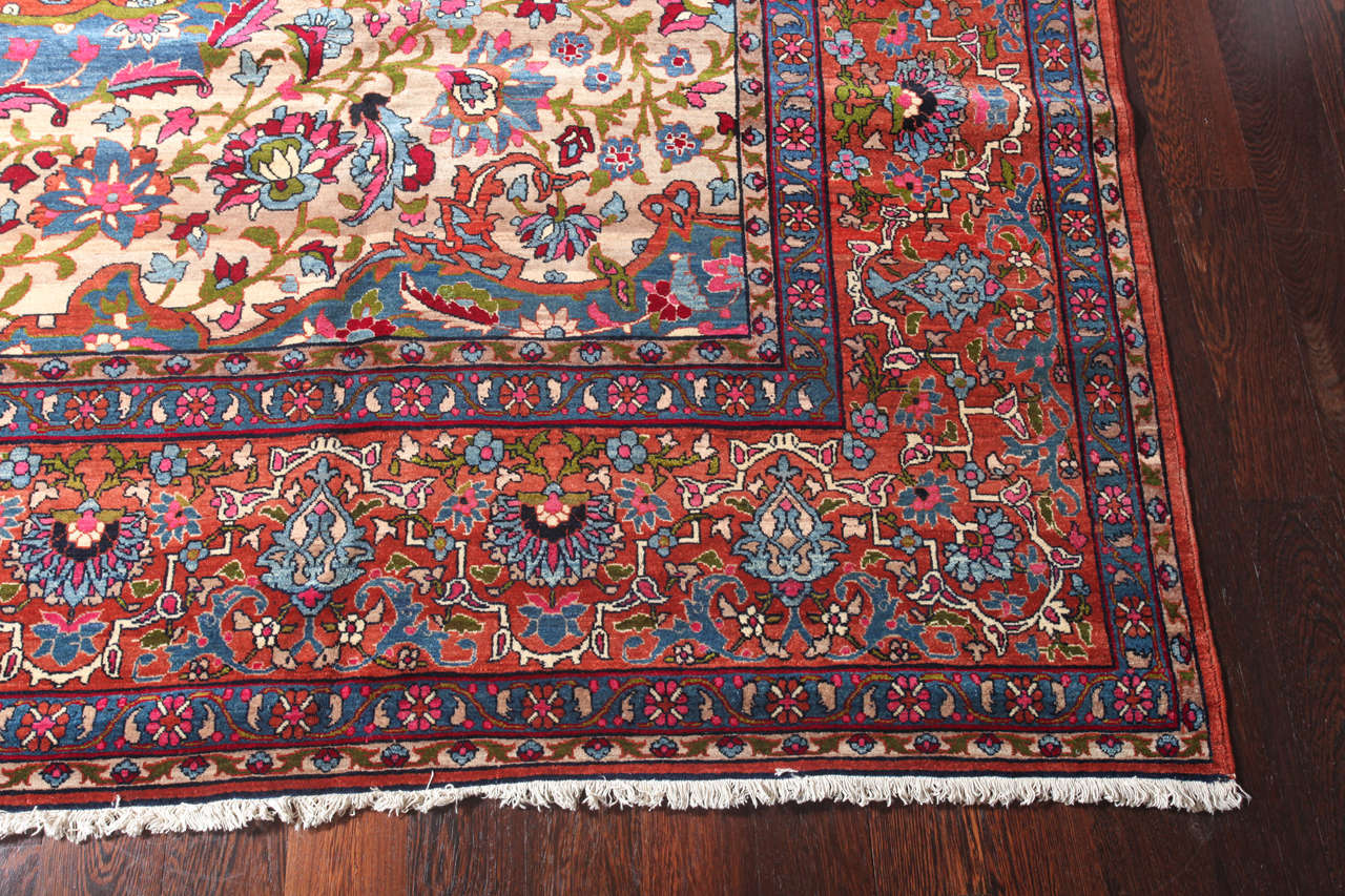 Antique 1880s Persian Kermanshah Rug with Safavid Dynasty Design, 11x15 ...