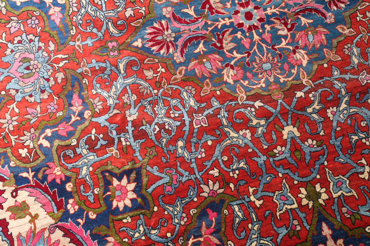 Antique 1880s Persian Kermanshah Rug with Safavid Dynasty Design, 11x15 ...