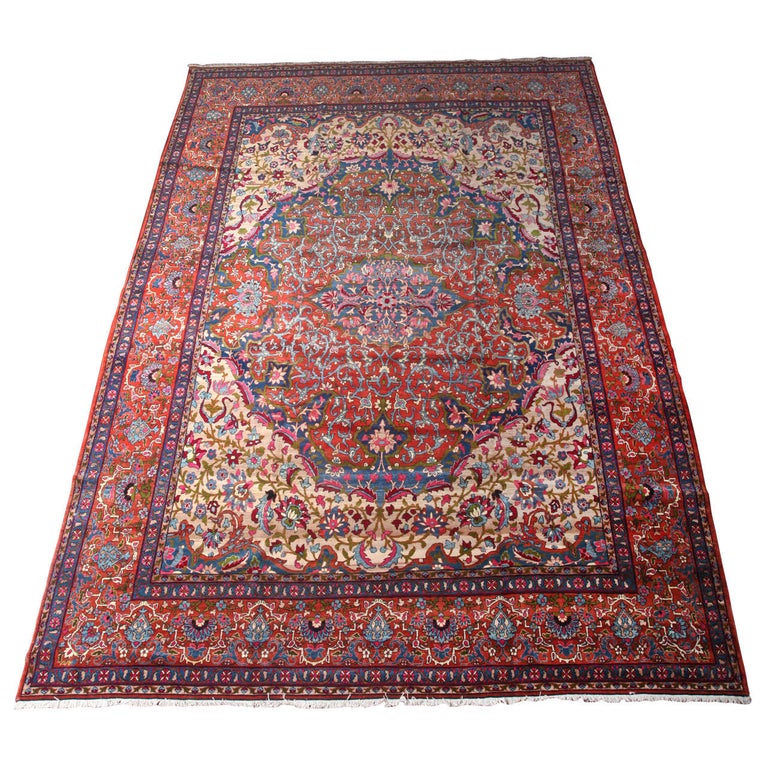 Antique 1880s Persian Kermanshah Rug with Safavid Dynasty Design, 11x15 ...