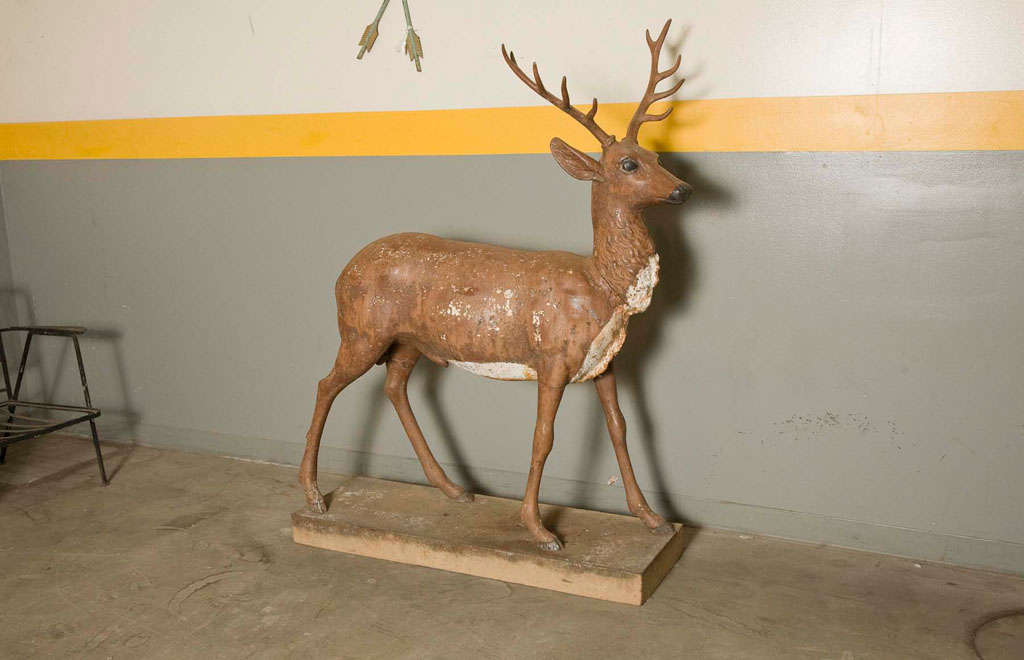 Standing Stag Labelled J.W. Fiske For Sale at 1stDibs