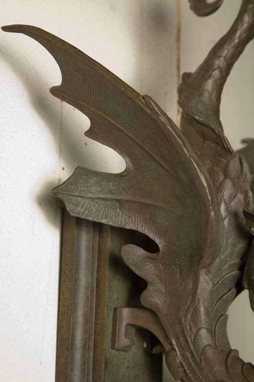 Pair of Dragon Sconces at 1stDibs | dragon wall sconce, dragon sconce light