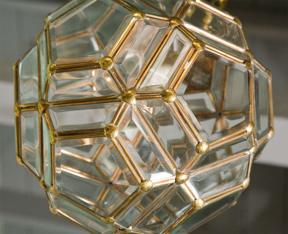 Beveled Pentagon Glass Pendant at 1stDibs