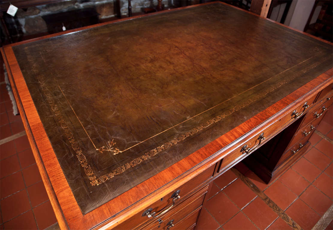 Custom English Partners Desk For Sale at 1stDibs | partners desk for ...
