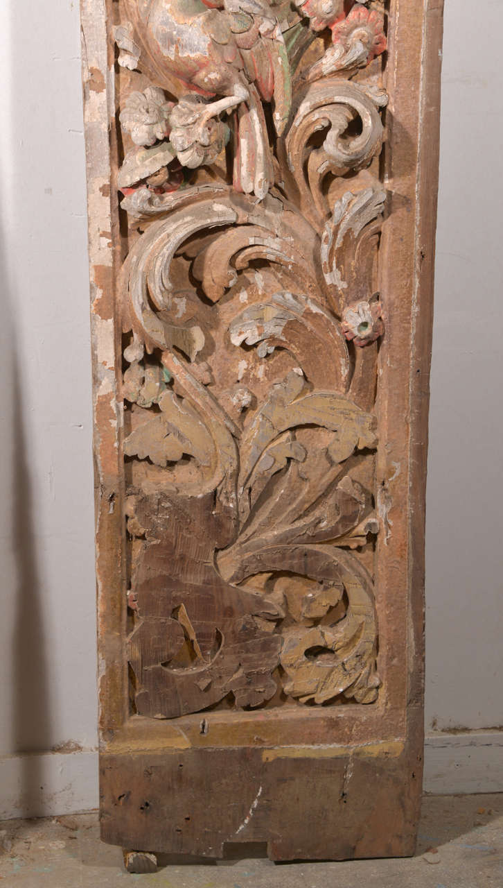 17th Century Baroque Portuguese Wood Carved Polychromed Panels at 1stDibs