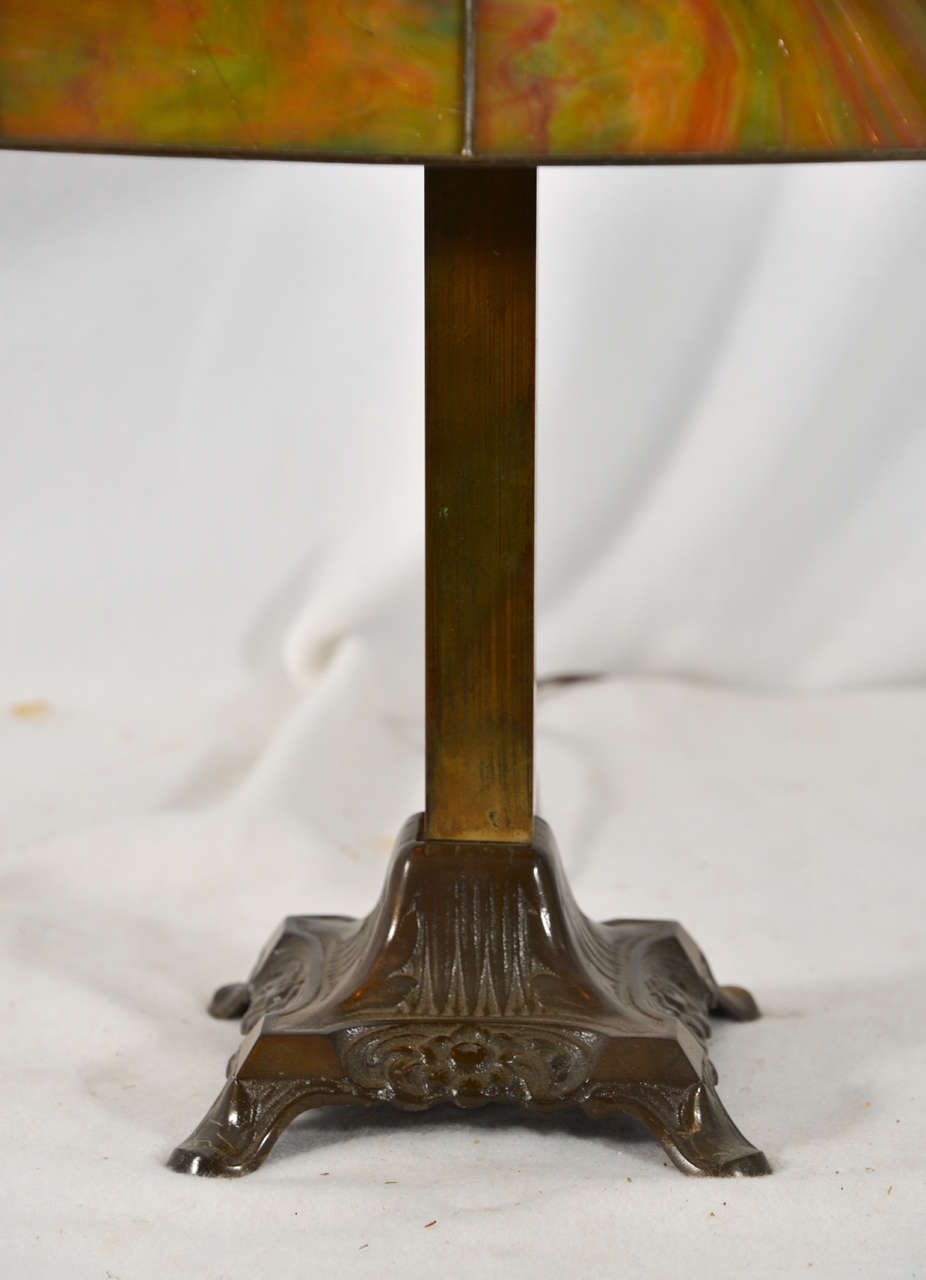 1930's Arts and Crafts Leaded Glass Shade and lamp, at 1stDibs