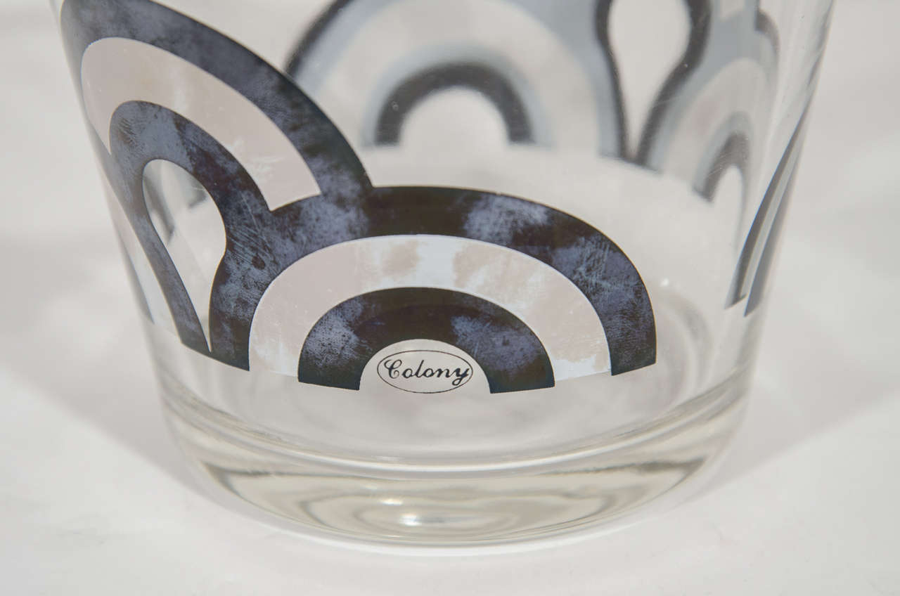 Vintage Ice Bucket or Cooler in Blown Glass with Geometric Design at ...