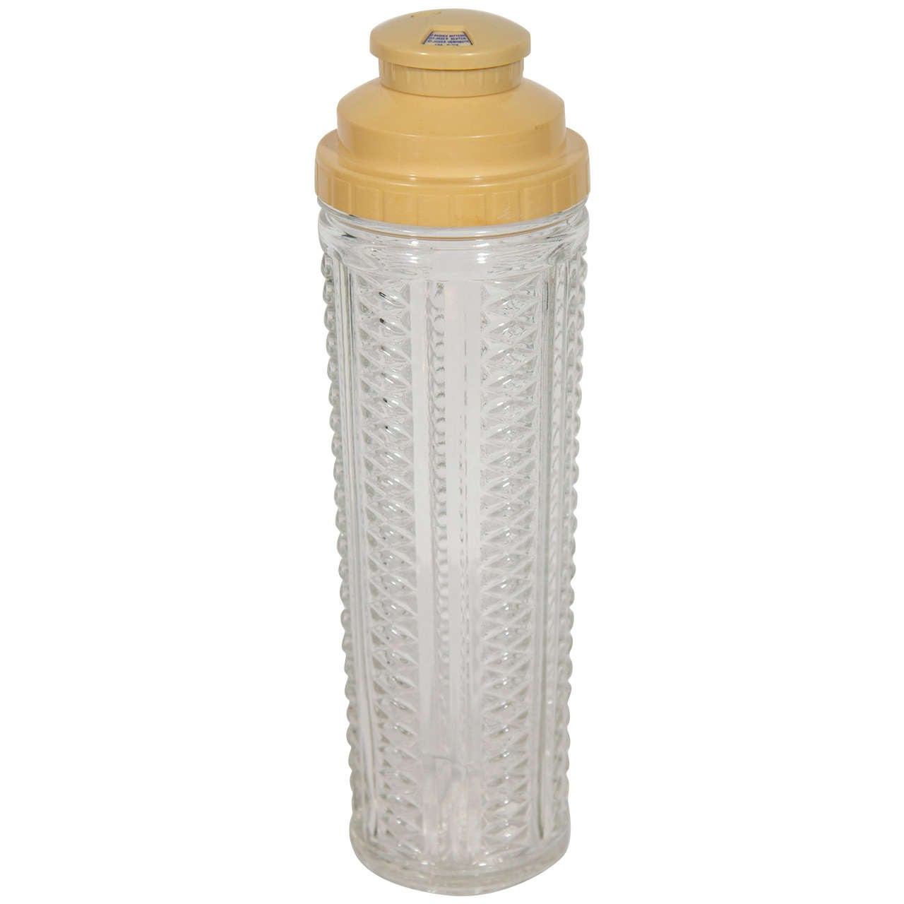 Art Deco Faceted Glass Martini Shaker with Bakelite Top at 1stDibs