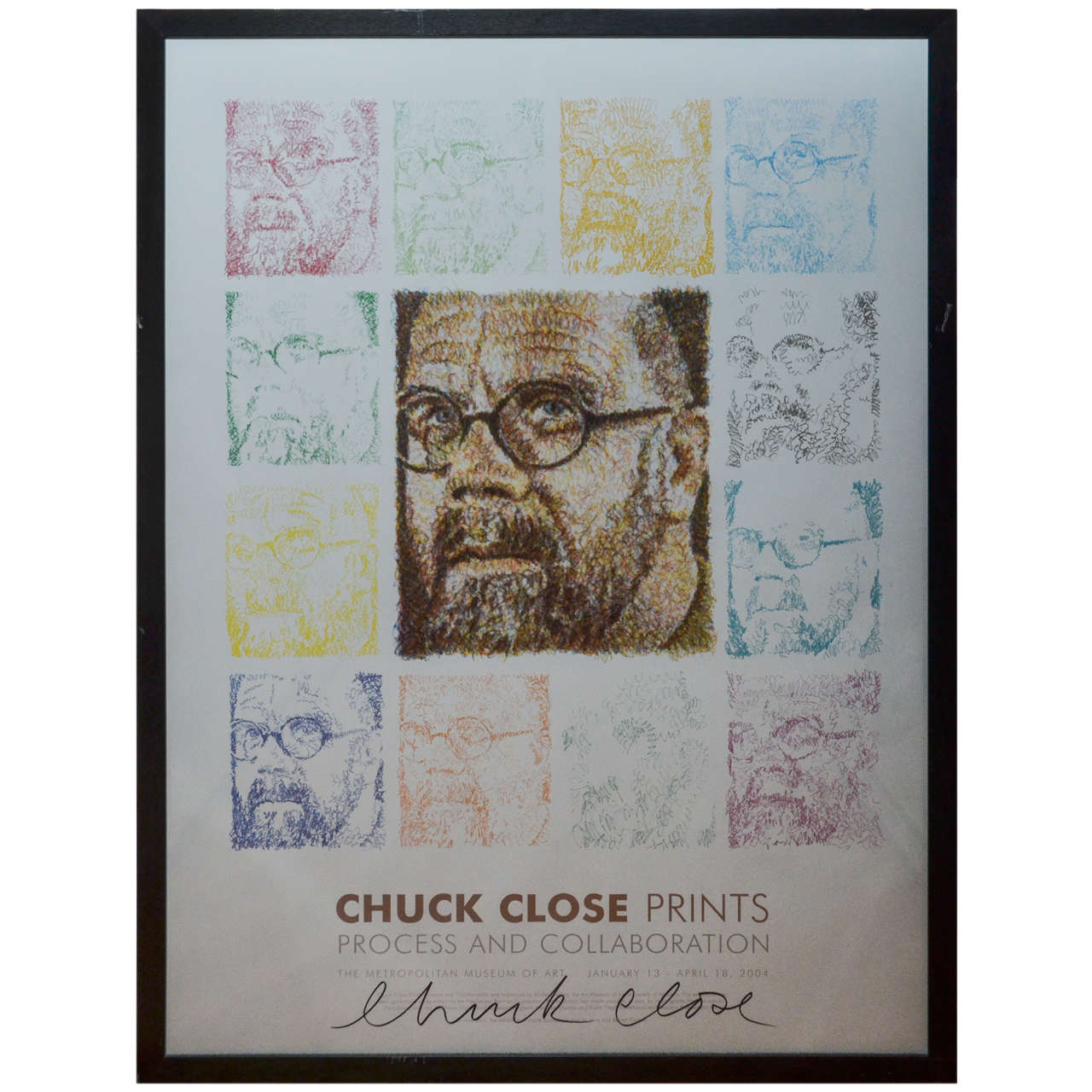 Chuck Close Signed Poster at 1stDibs