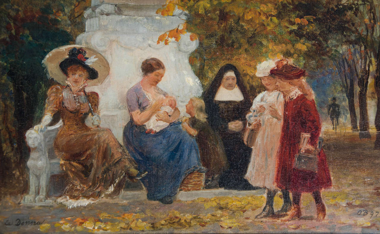 19th Century Danish Oil Painting of La Donna by Otto Bache at 1stDibs