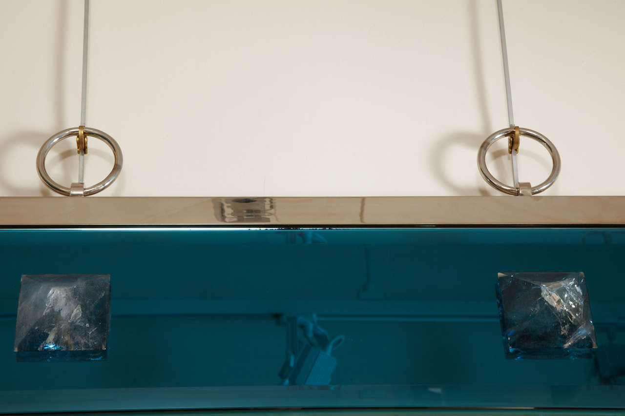 Beveled Deep Blue Mirror with Rock Crystal by Andre Hayat For Sale at ...