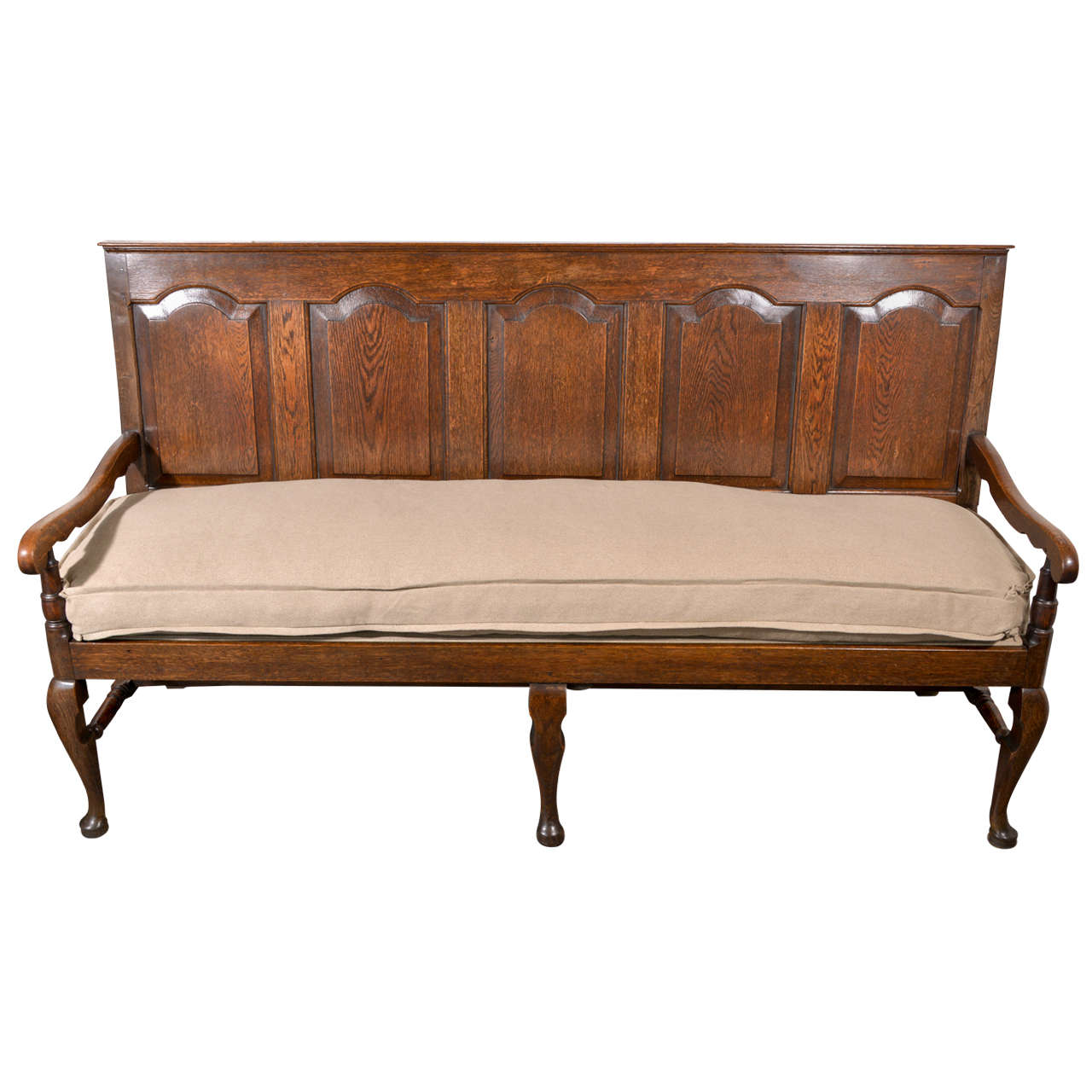 Queen Anne Era Carved Oak Settle For Sale at 1stDibs