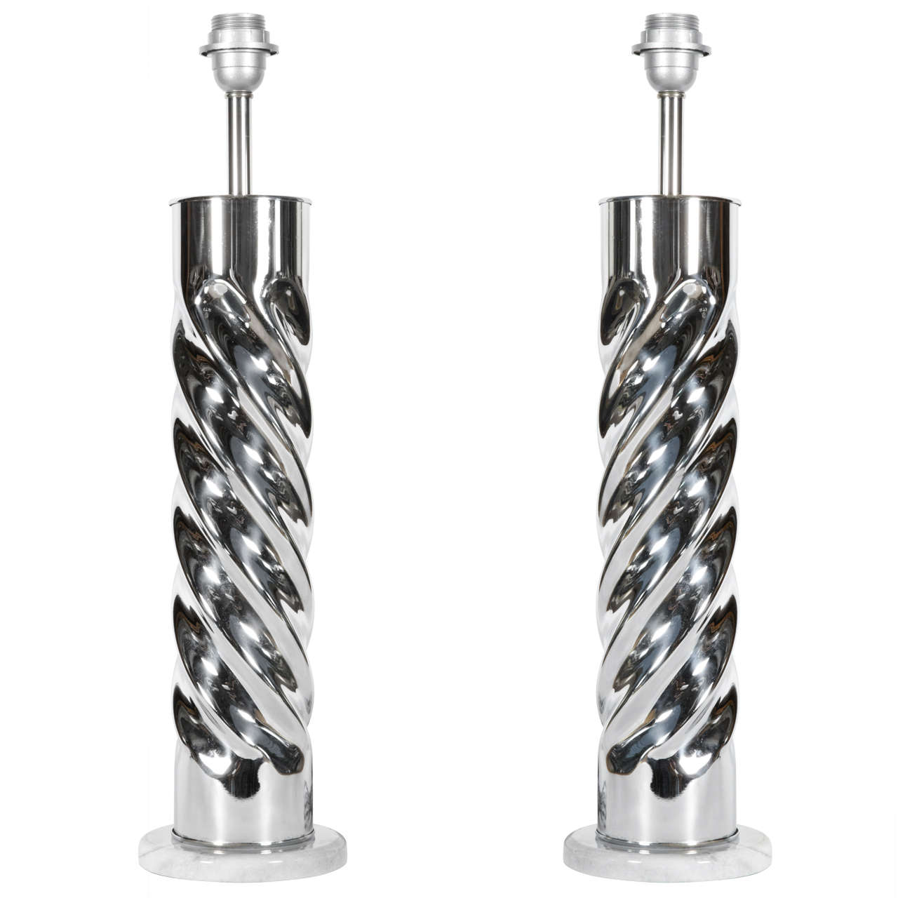 Nice Pair of Twisted Metal Lamps at 1stDibs