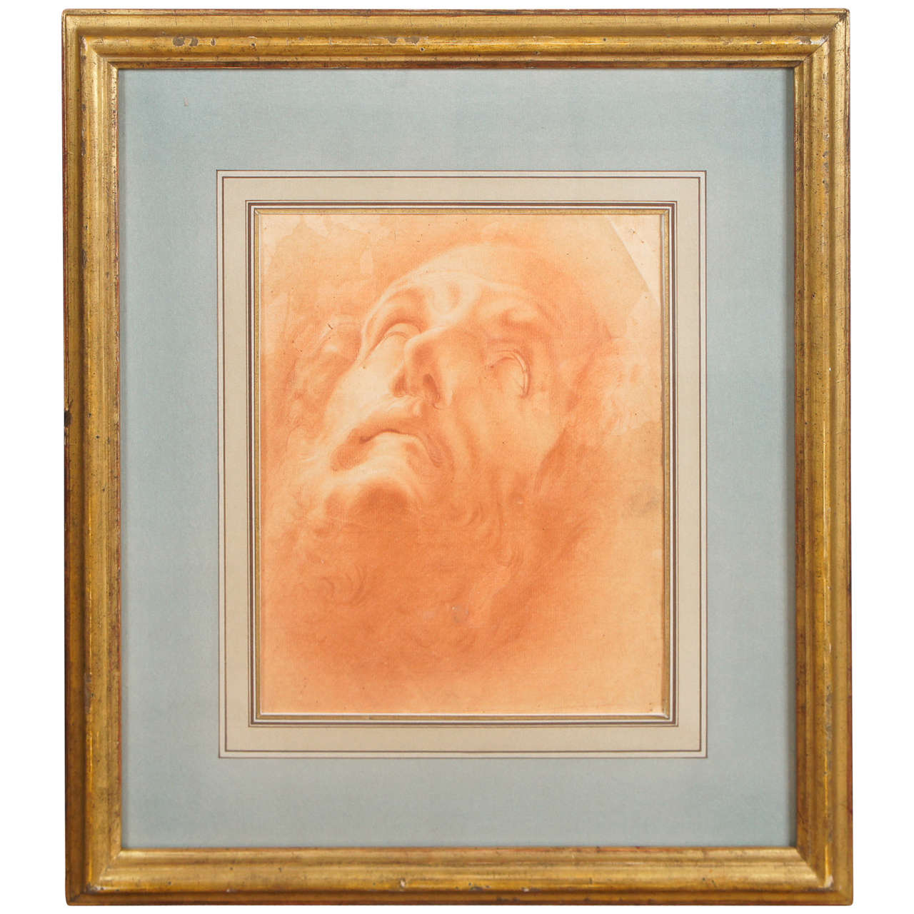 Italian Baroque Period Drawing of the Head of John The Baptist For Sale ...