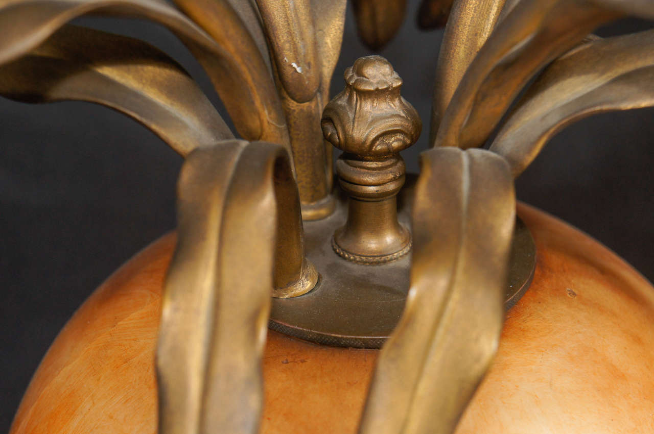 Unusual Colored Marble and Gilded Bronze Single Candelabra For Sale at ...