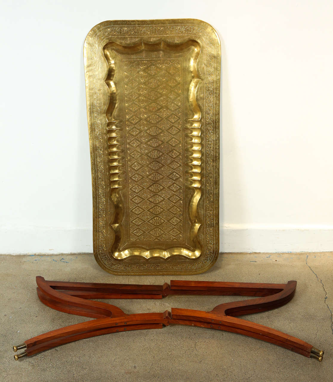 Moroccan Rectangular Brass Tray Coffee Table at 1stDibs | large ...