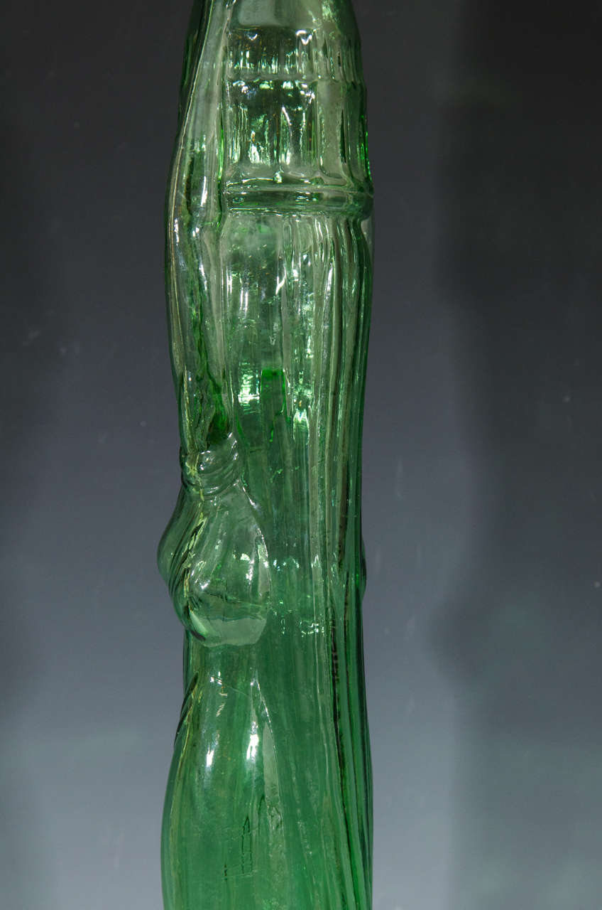 Midcentury Tall Tuscan, Chianti Glass Wine Bottle in the Shape of a ...