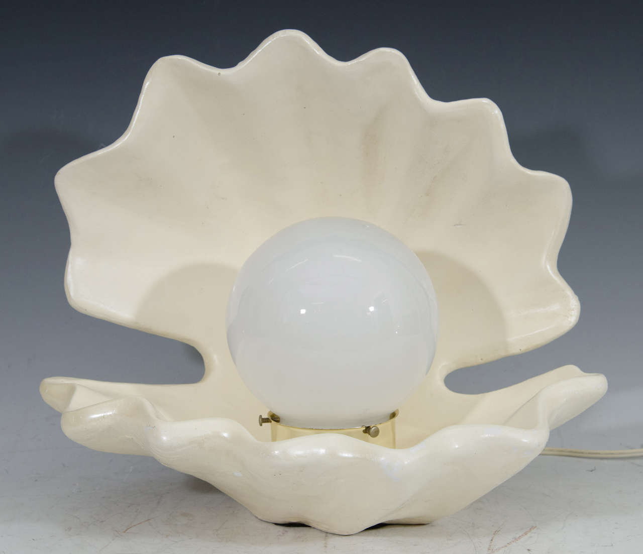 Hollywood Regency Style Pair of Pearl in Oyster Shell Table Lamps at ...