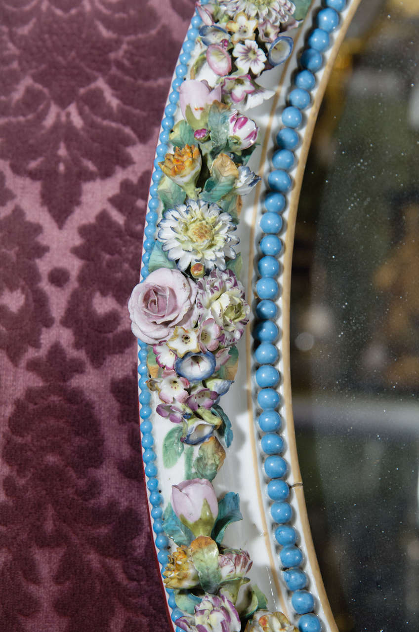 German Meissen or Dresden Oval Porcelain Cherub Mirror at 1stDibs ...