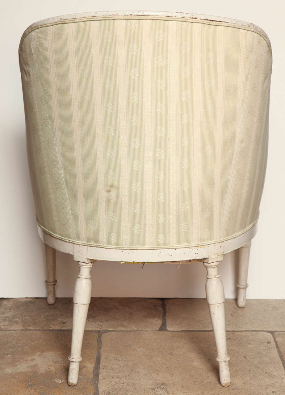 Hepplewhite Cream Painted Tub Chair at 1stDibs