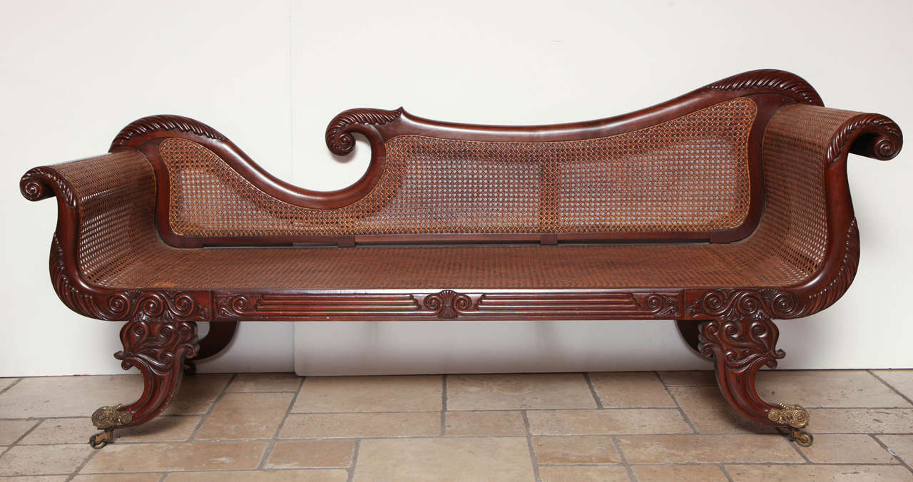 Regency Caned Recamier at 1stDibs