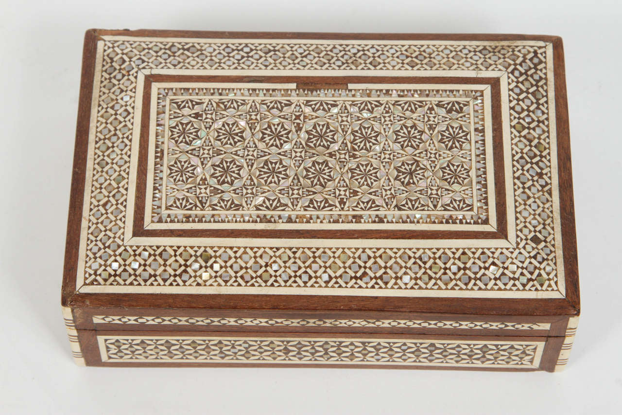 Antique Syrian Mother of Pearl Inlay Box at 1stDibs