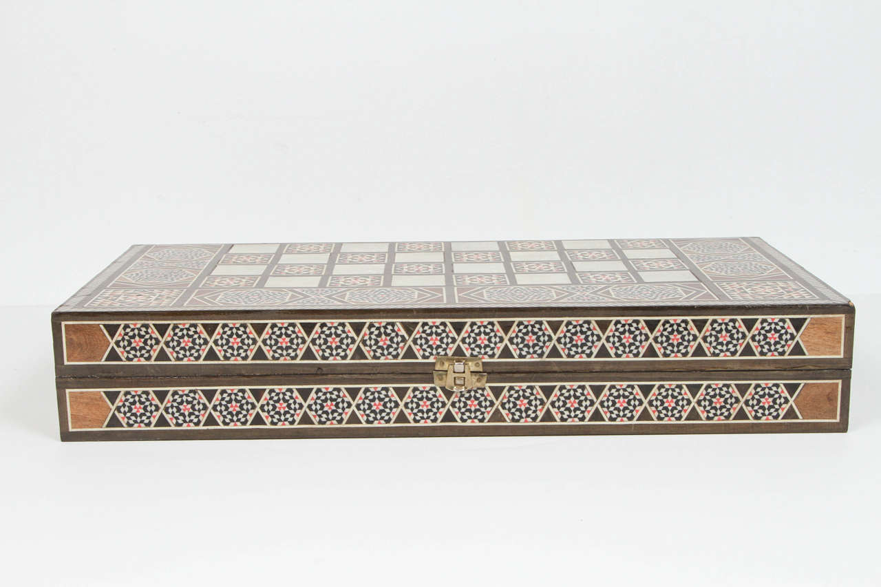 Syrian Inlaid Mosaic Backgammon Box at 1stDibs
